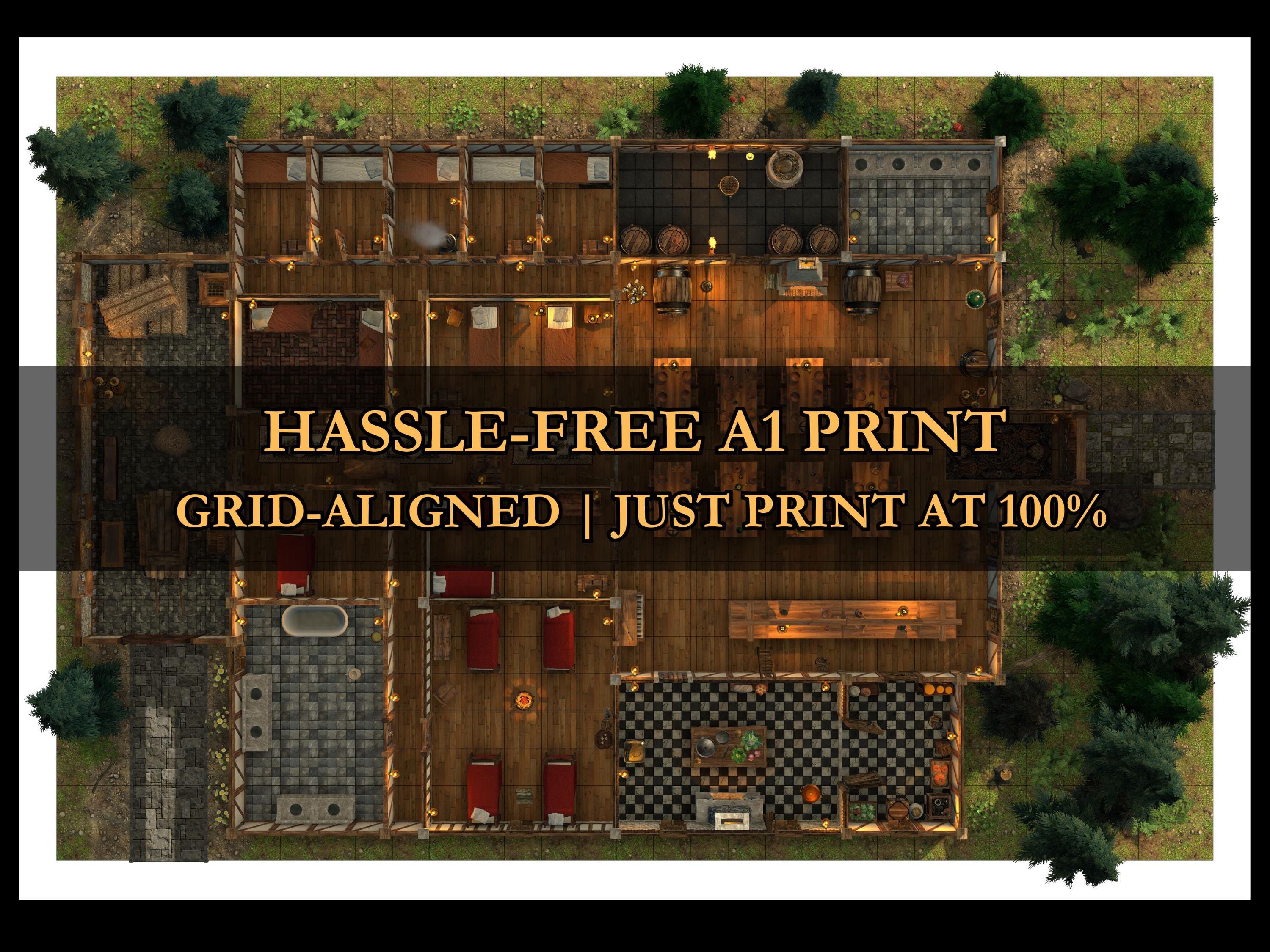 Tavern Battlemap: Print and VTT for Dnd & Ttrpgs - Etsy