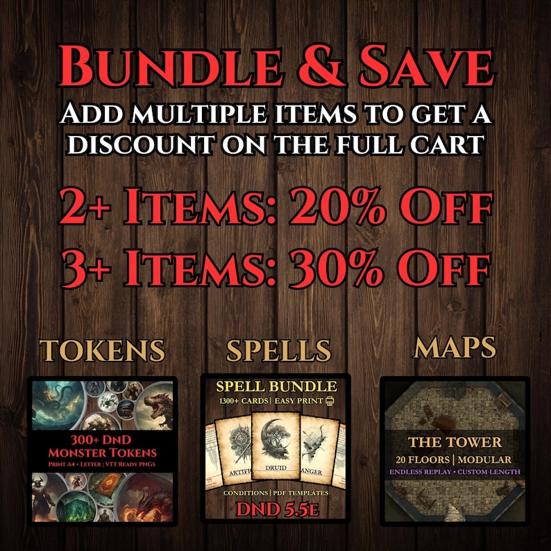 Dnd Tokens: Monsters & Creatures for VTT | Printable PDF Set - Etsy