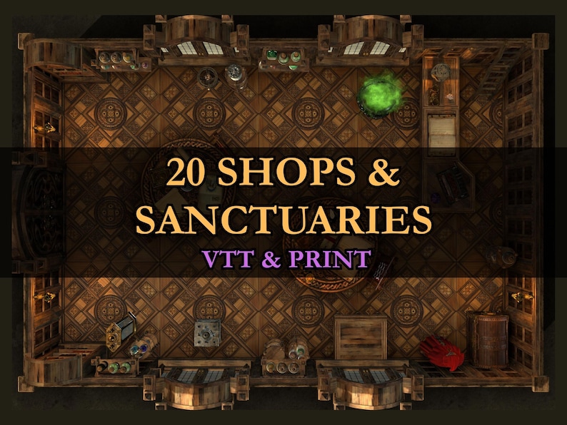Dnd Battlemaps: Shops & Sanctuaries - 20 TTRPG Maps (printable/vtt) - Etsy
