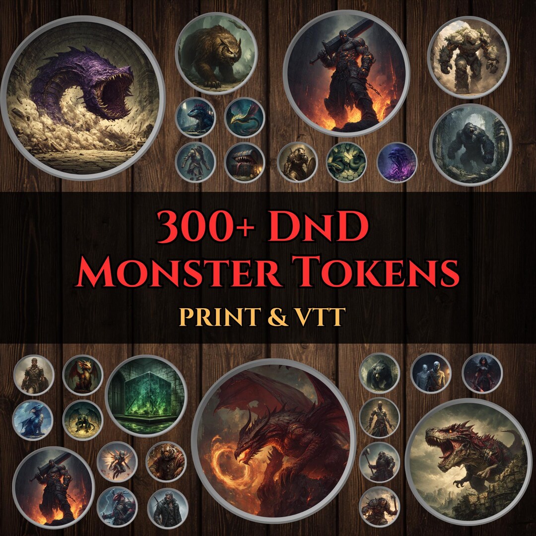 Dnd Tokens: Monsters & Creatures for VTT | Printable PDF Set - Etsy