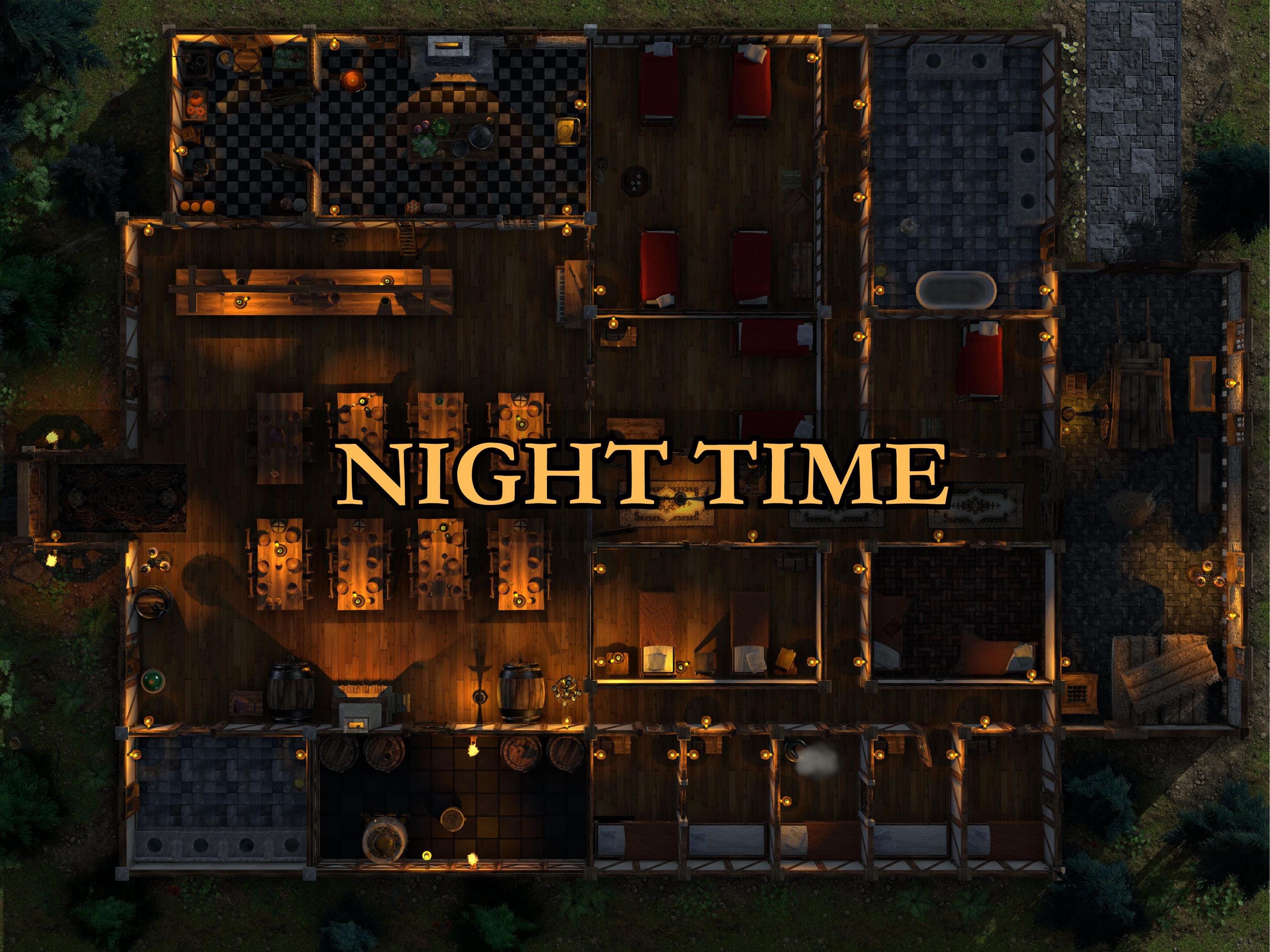 Tavern Battlemap: Print and VTT for Dnd & Ttrpgs - Etsy