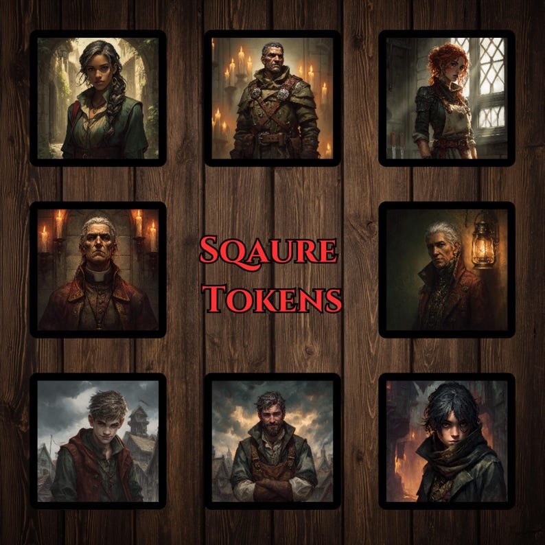 Dnd NPC Tokens - 200 City & Town Humans for Print and VTT - Etsy