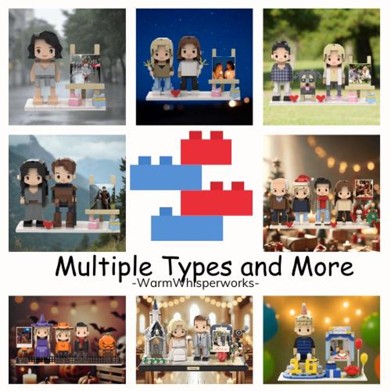 Custom Cute Brick Figures, Personalized Brick Figure From Photo, DIY ...
