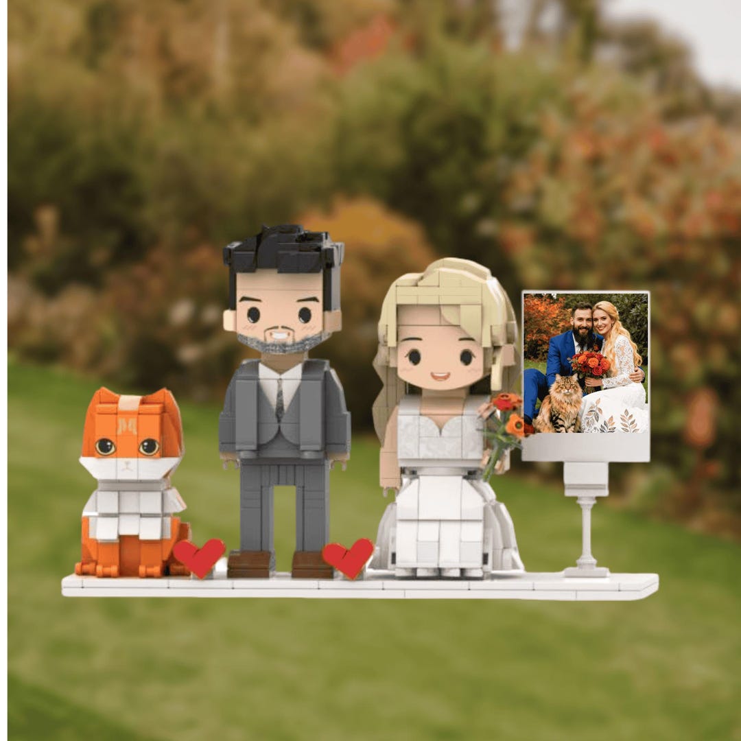 Custom Couple and Pet Building Block Figures From Your Photo ...