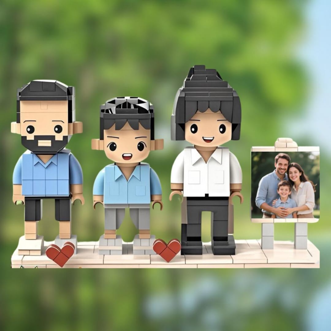 Custom 3 Person Brick Figures With Engraved Messages, Personalized ...