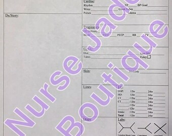 ICU Nurse Report Sheet | ICU Report Sheet | With Hourly Rounding and ...