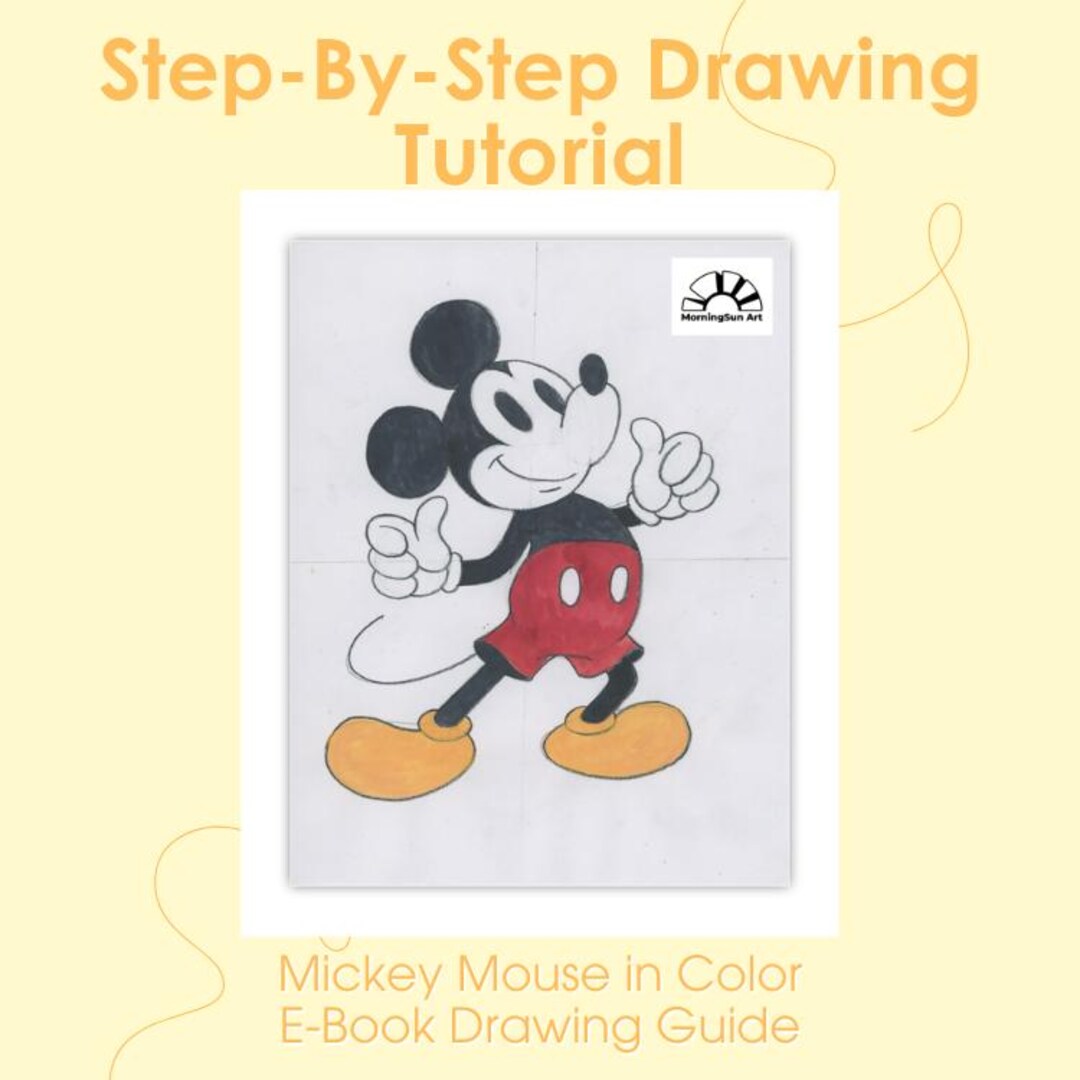 Mickey Mouse in Color Drawing PDF | Step-by-step Disney Art Guide for ...