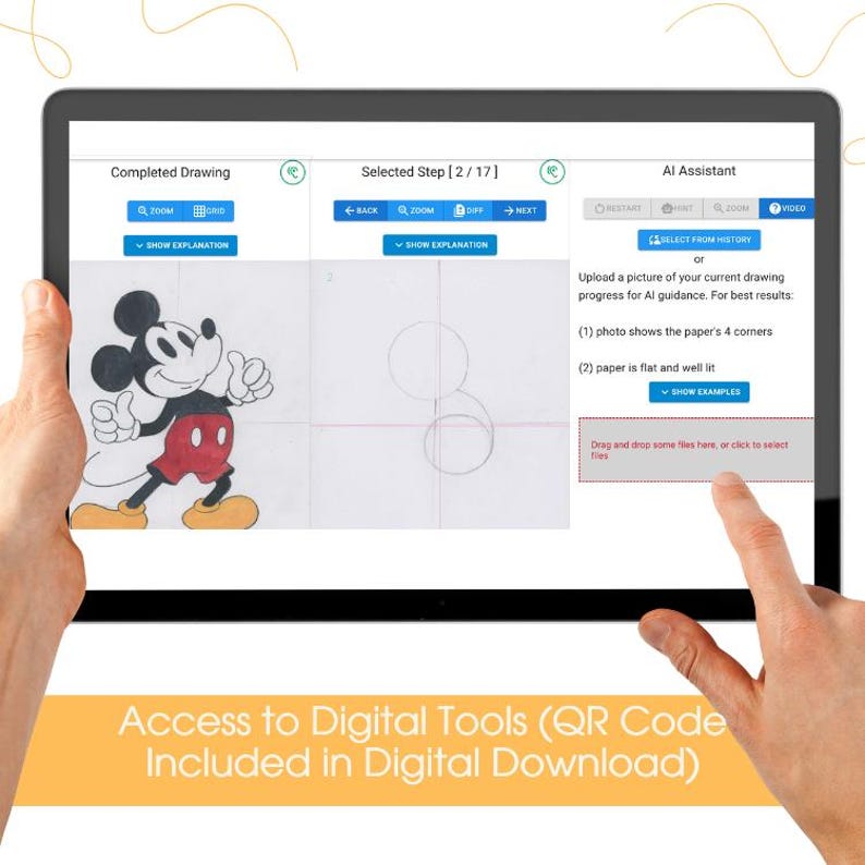 Mickey Mouse in Color Drawing PDF | Step-by-step Disney Art Guide for ...