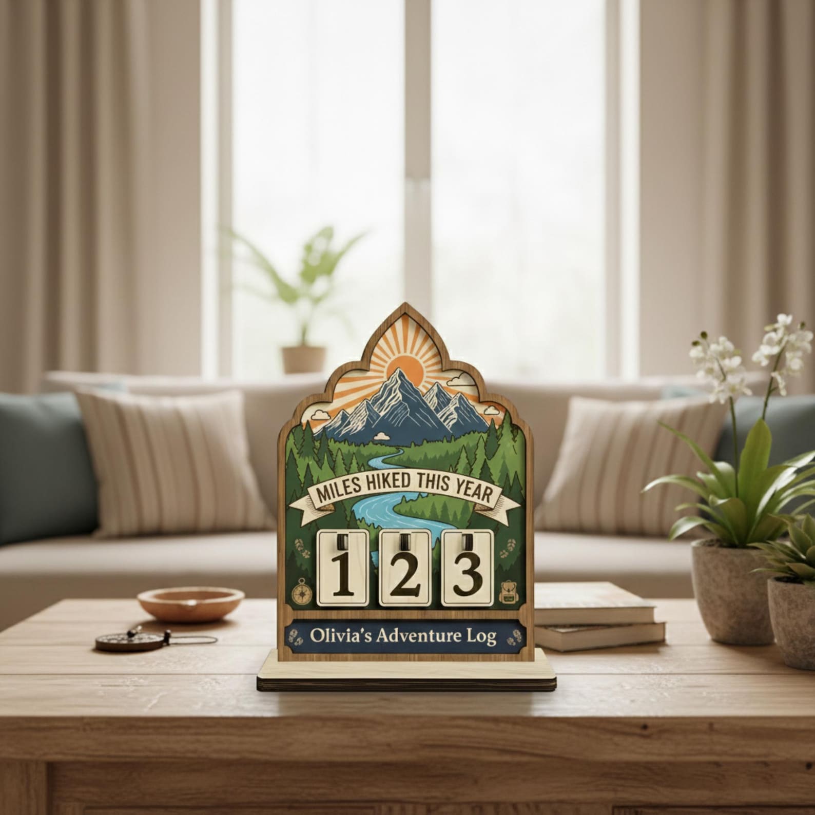 Custom Hike Tracker: Personalized Adventure Log Wood Desk Display - Etsy