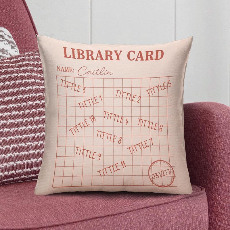 Library Card Pillow - Etsy