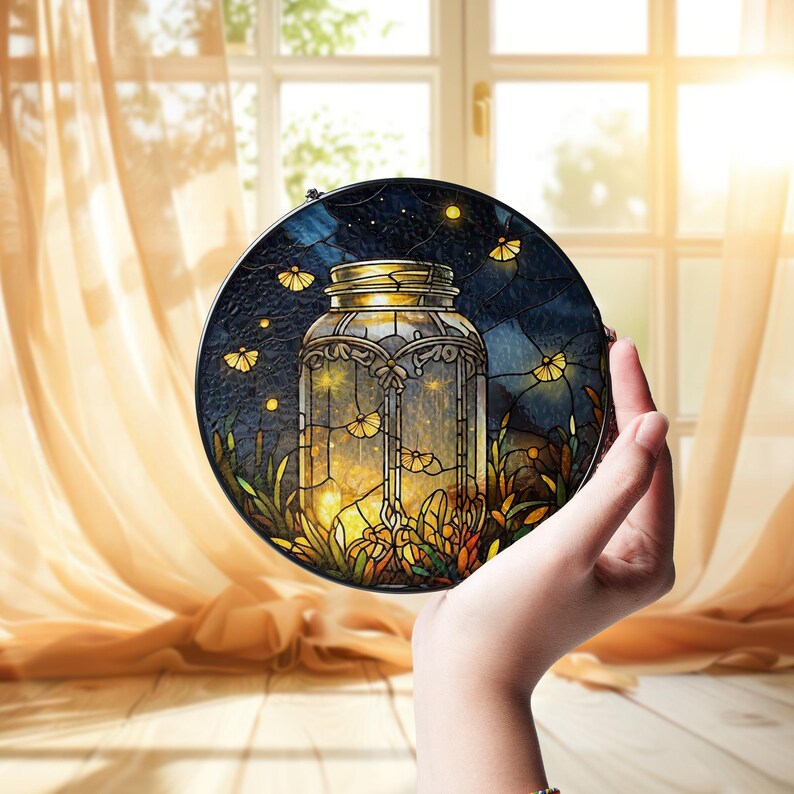 Fireflies Glass Suncatcher: Magical Insect Window Art - Etsy