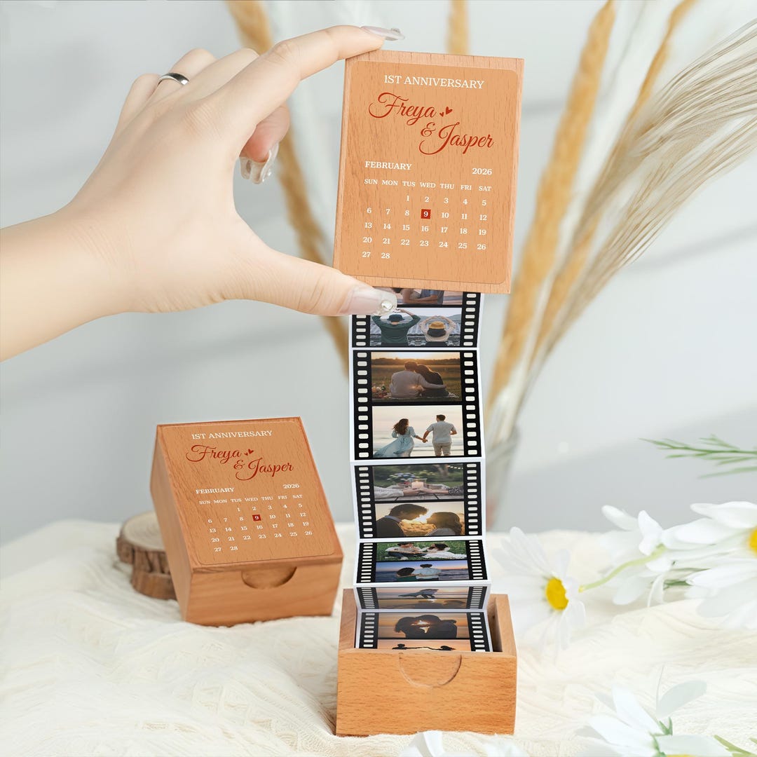 Personalized Wooden Pull Out Photo Box, Film Photo Strip Prints ...