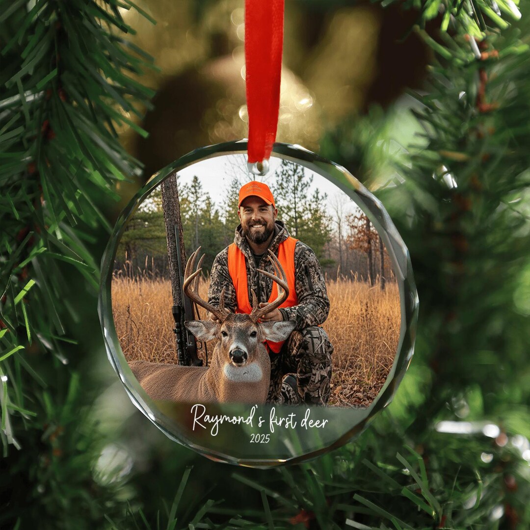 First Deer Hunting Ornament – Personalized Glass Christmas Tree ...