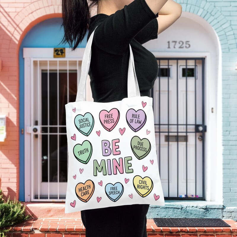 Conversation Heart Tote Bag - Etsy UK