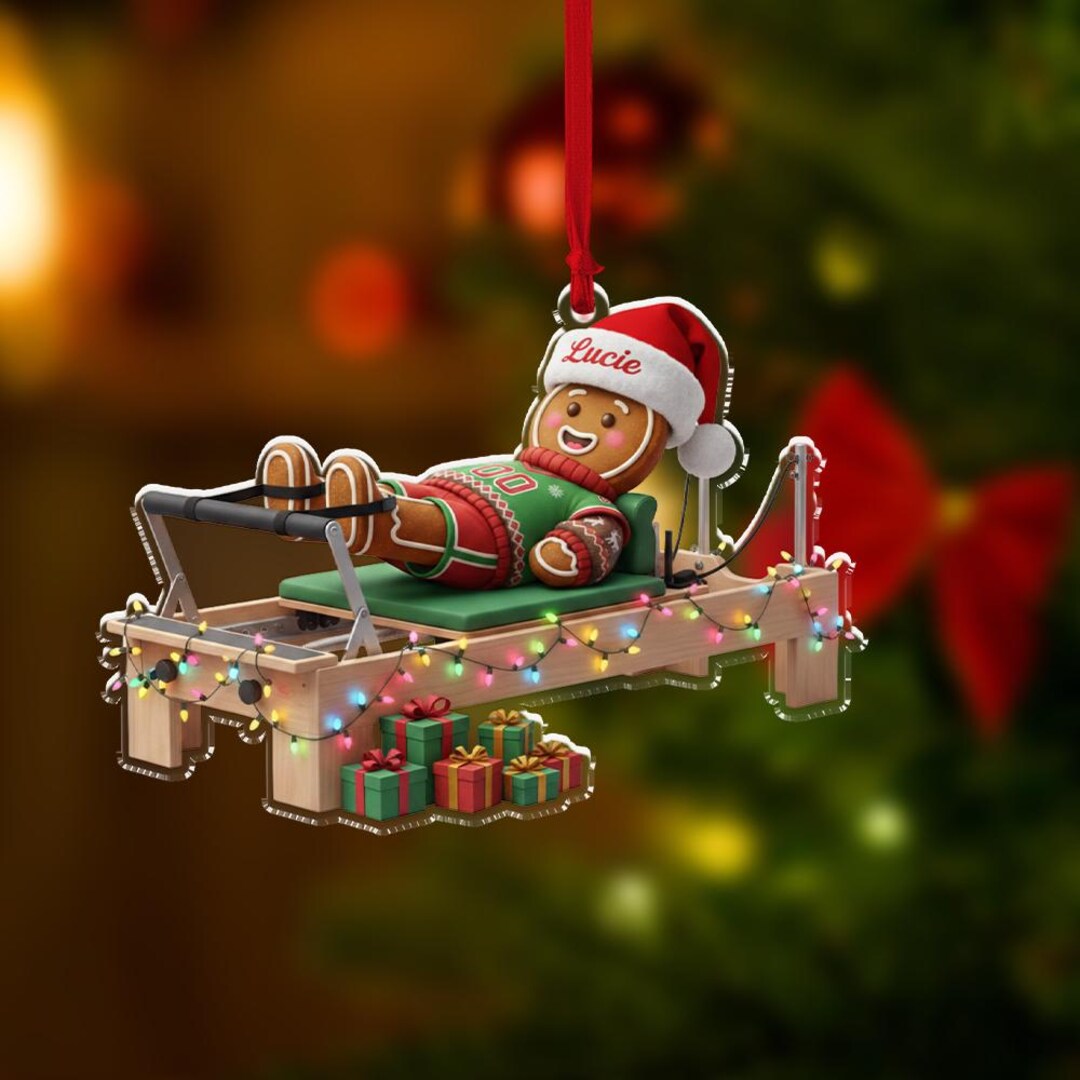 Personalized Gingerbread Pilates Ornament 2025 – Custom Name Christmas ...