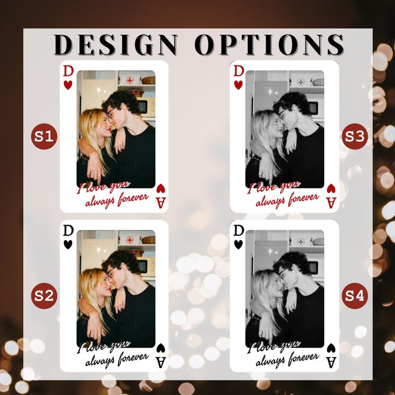 Personalized Couple Acrylic Photo Block, Ace Playing Card Frame, Text ...