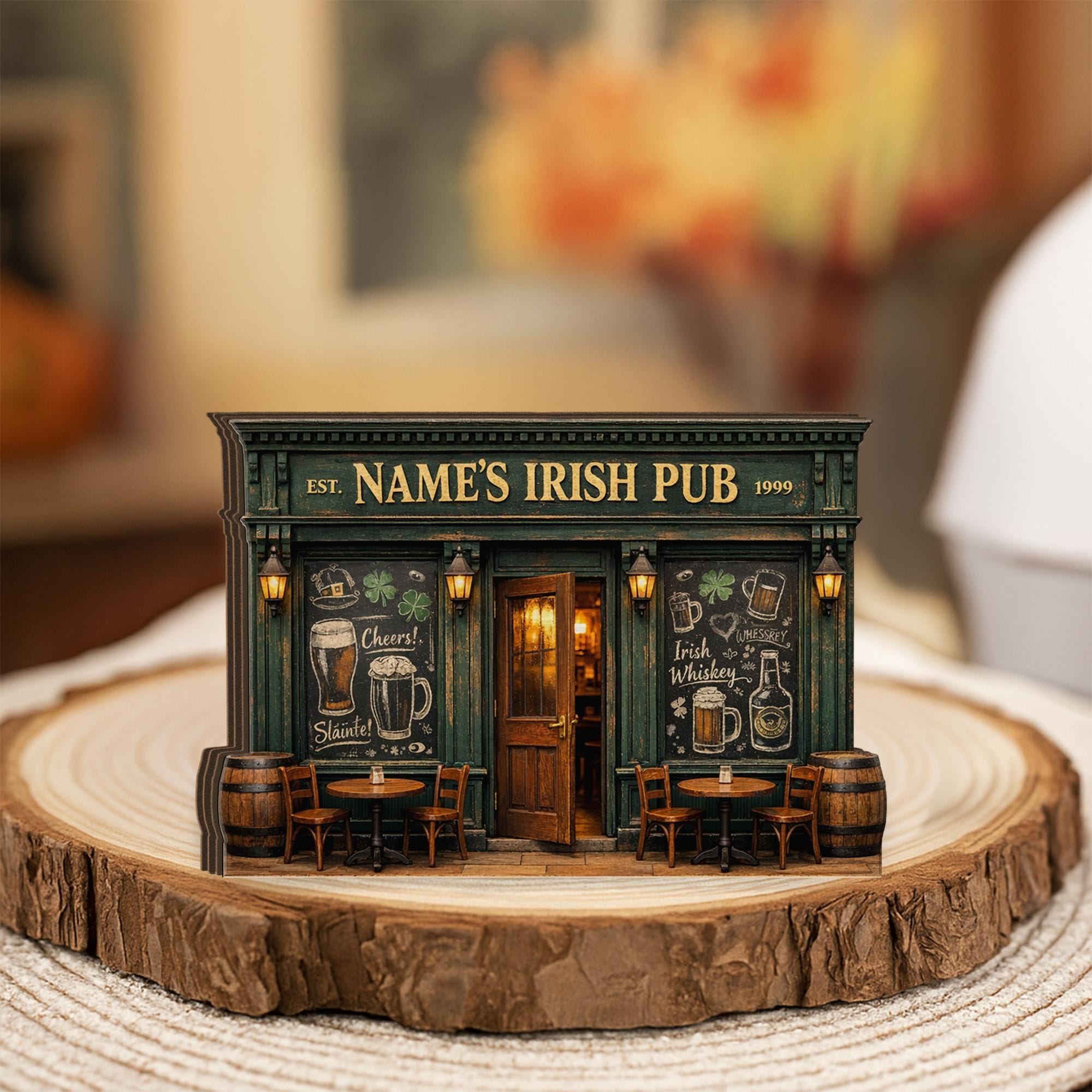 Personalized Irish Pub Block, Custom Name Bar Sign, Wooden Pub Decor ...