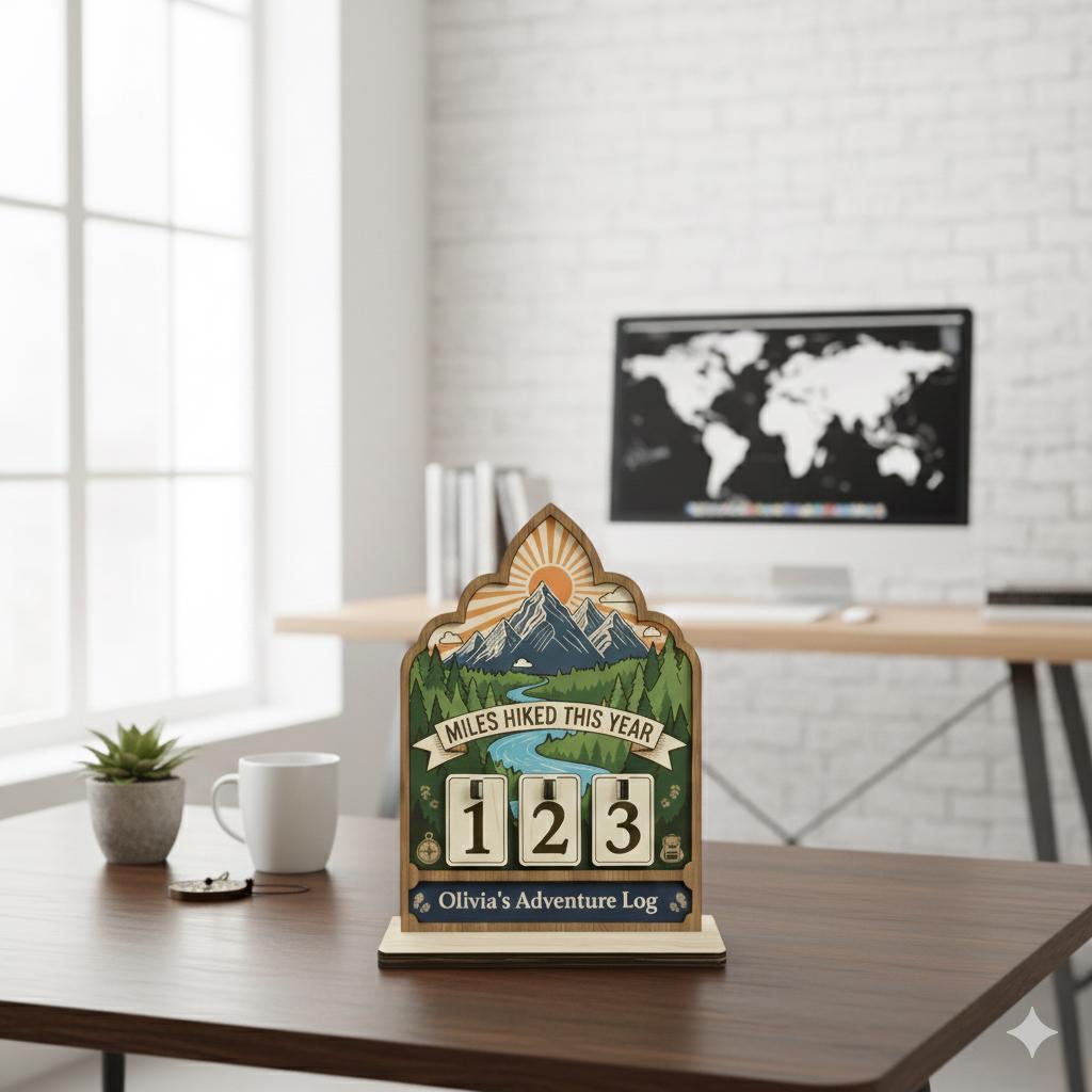 Custom Hike Tracker: Personalized Adventure Log Wood Desk Display - Etsy