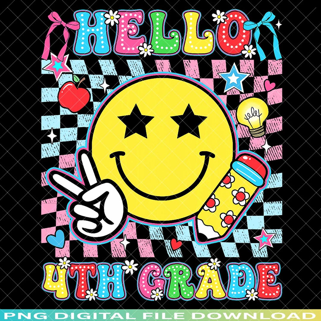 Fourth Grade PNG – Back to School Design for Boys Girls and Teachers ...