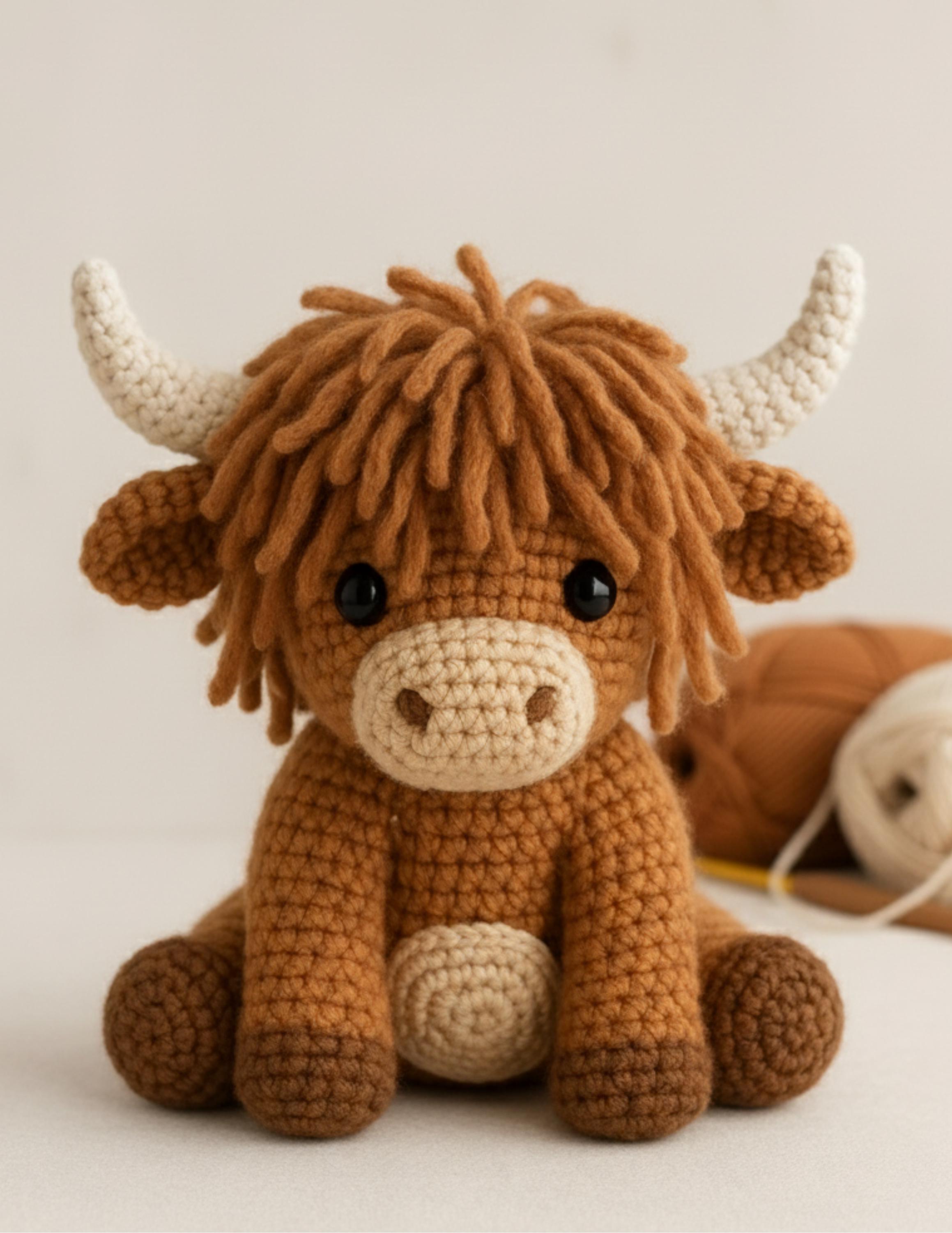 Highland Cow Crochet Pattern PDF: Amigurumi Plush Nusery Decor Toy - Etsy