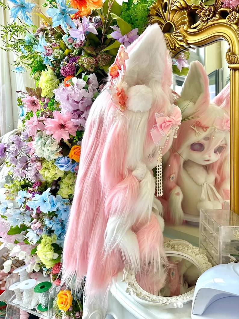 Yume Kawaii Kemono Fursuit Head Pastel Fox Bunny Resin Anime Cosplay ...