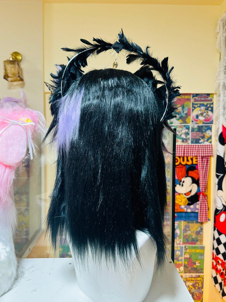 Gothic Purple Black Kemono Fursuit Head – Visual Kei Fox Mask With Star ...