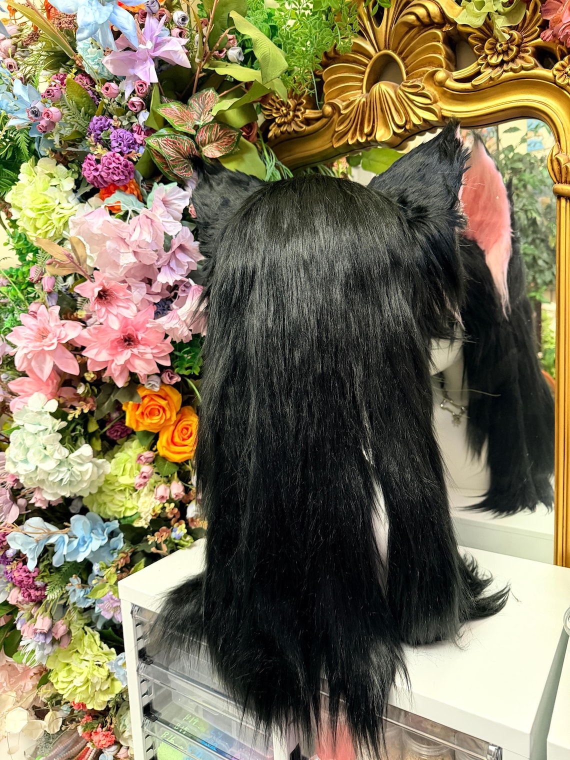 Black Pink Kemono Fursuit Head Emo Fox Wolf KIG Anime Cosplay Mask ...
