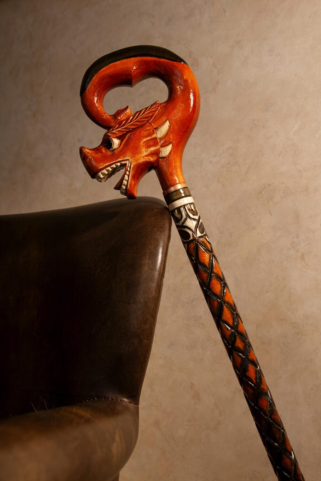 Dragon Walking Cane, Handmade Cane, Animal Head Cane, Carved Fancy Cane ...