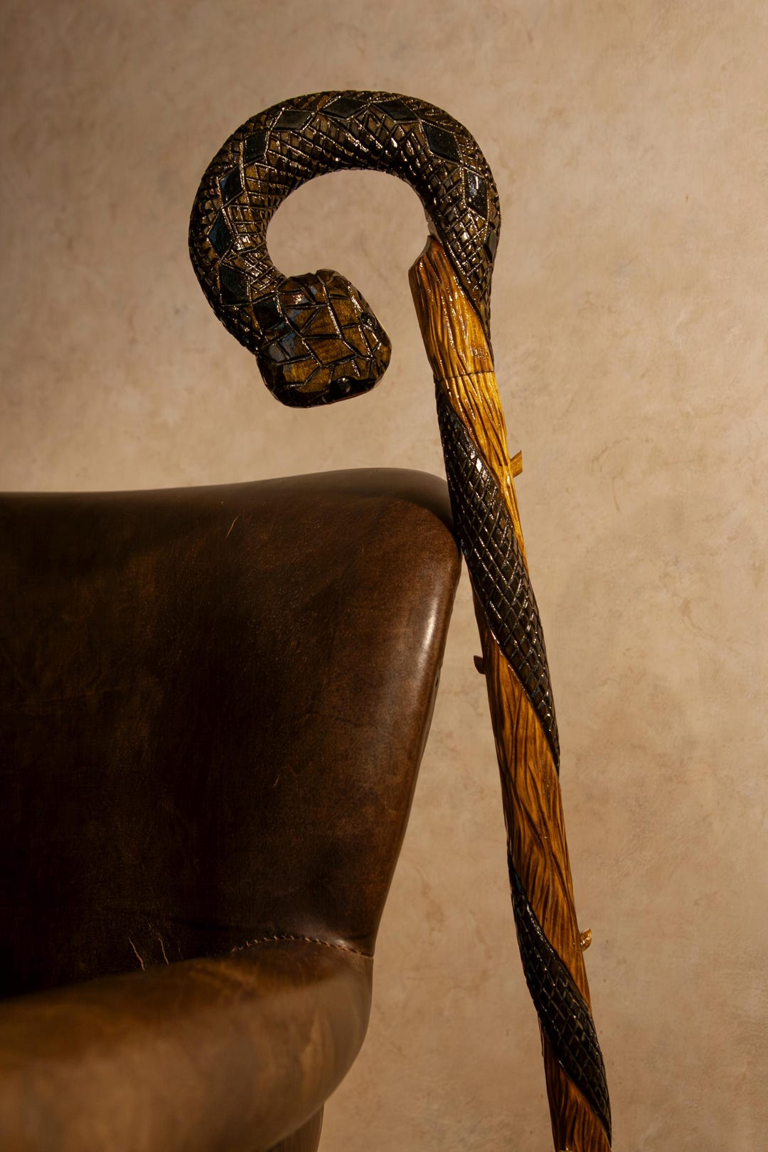 Snake Wooden Cane, Wooden Cane, Handmade Cane, Carved Cane, Elegant ...