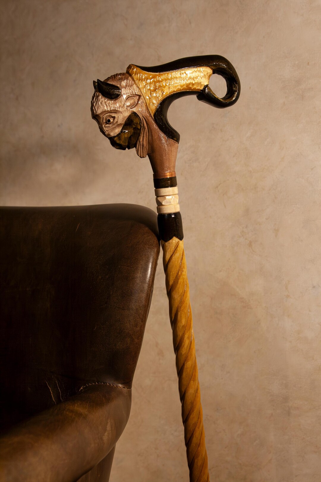 Bull Cane, Animal Head Walking Stick, Elegant Cane, Carved Cane, Fancy ...