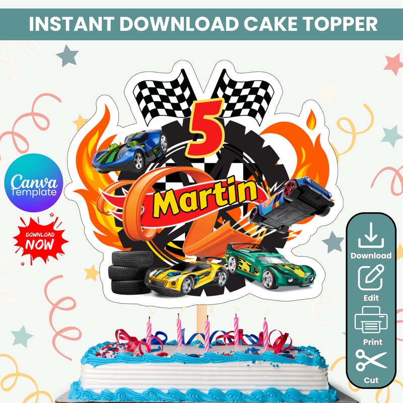 Plantilla de hot wheels para imprimir personalizado - Etsy México