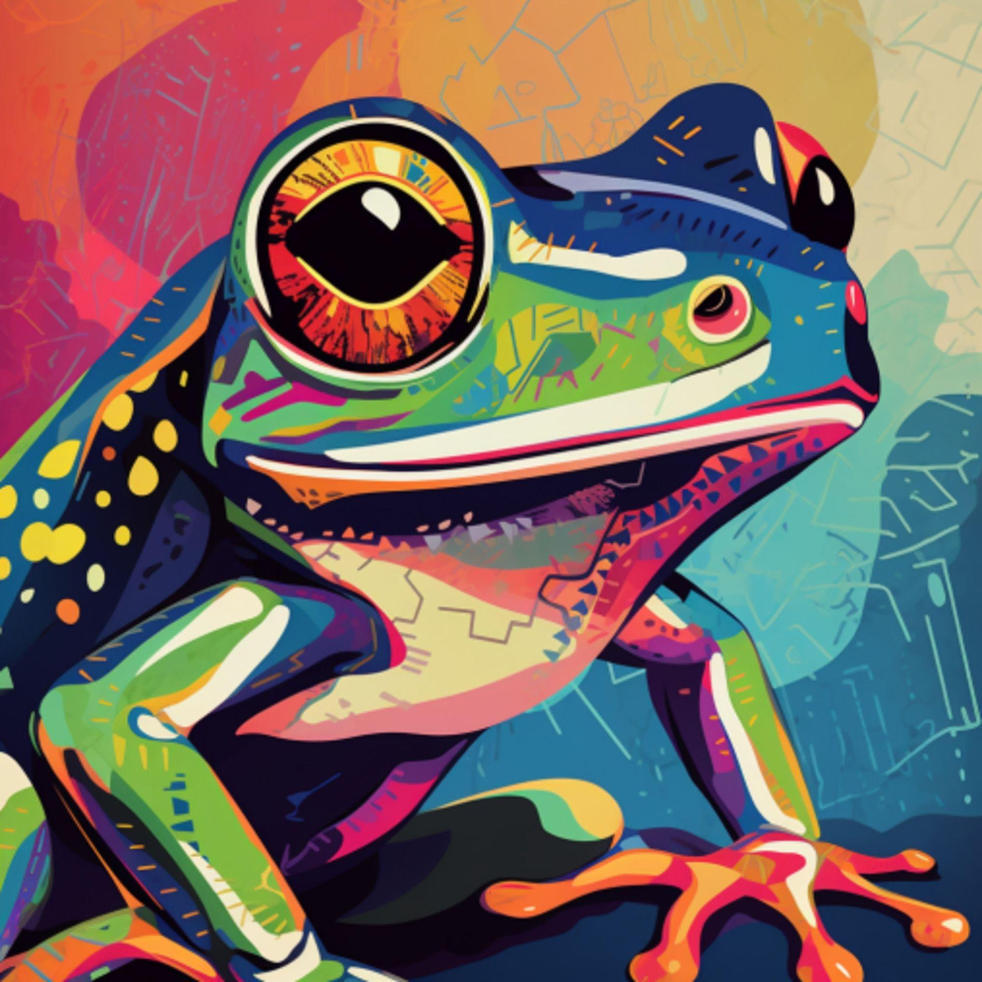 Colorful Pop Art Frog Wall Art – Vibrant Amphibian Digital Download ...