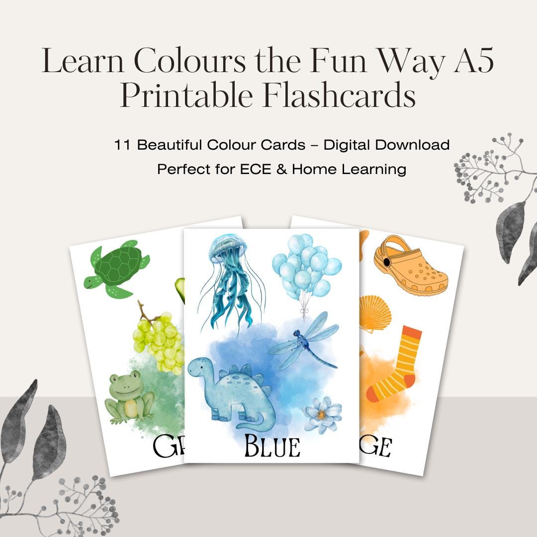Printable Colour Cards – 11 - A5 Flashcards for Early Learning & Visual ...