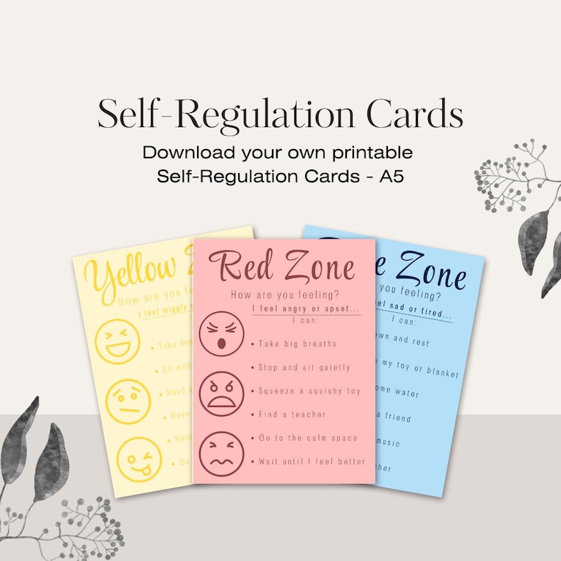 Emotion Zone Posters – Red, Green, Blue – Printable Feelings Chart for ...