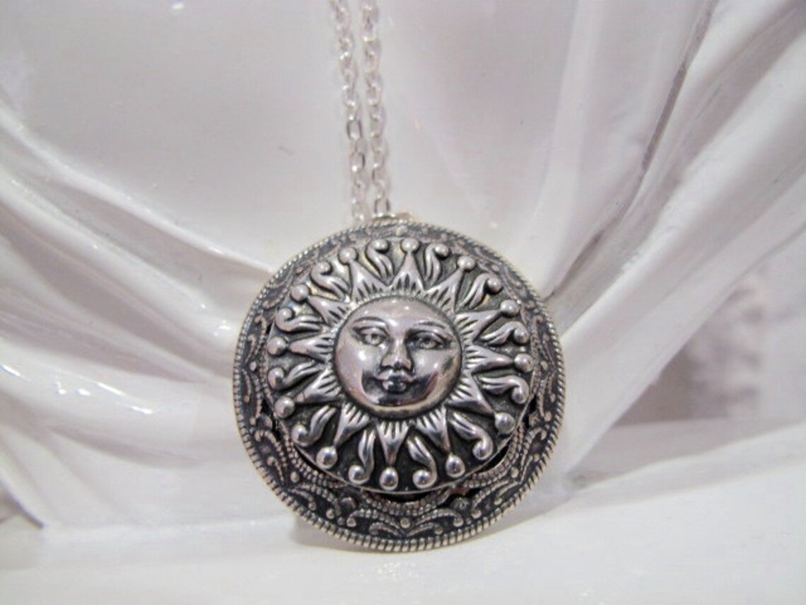Midday Sun Locket. Victorian Sun Locket Necklace in Antique | Etsy