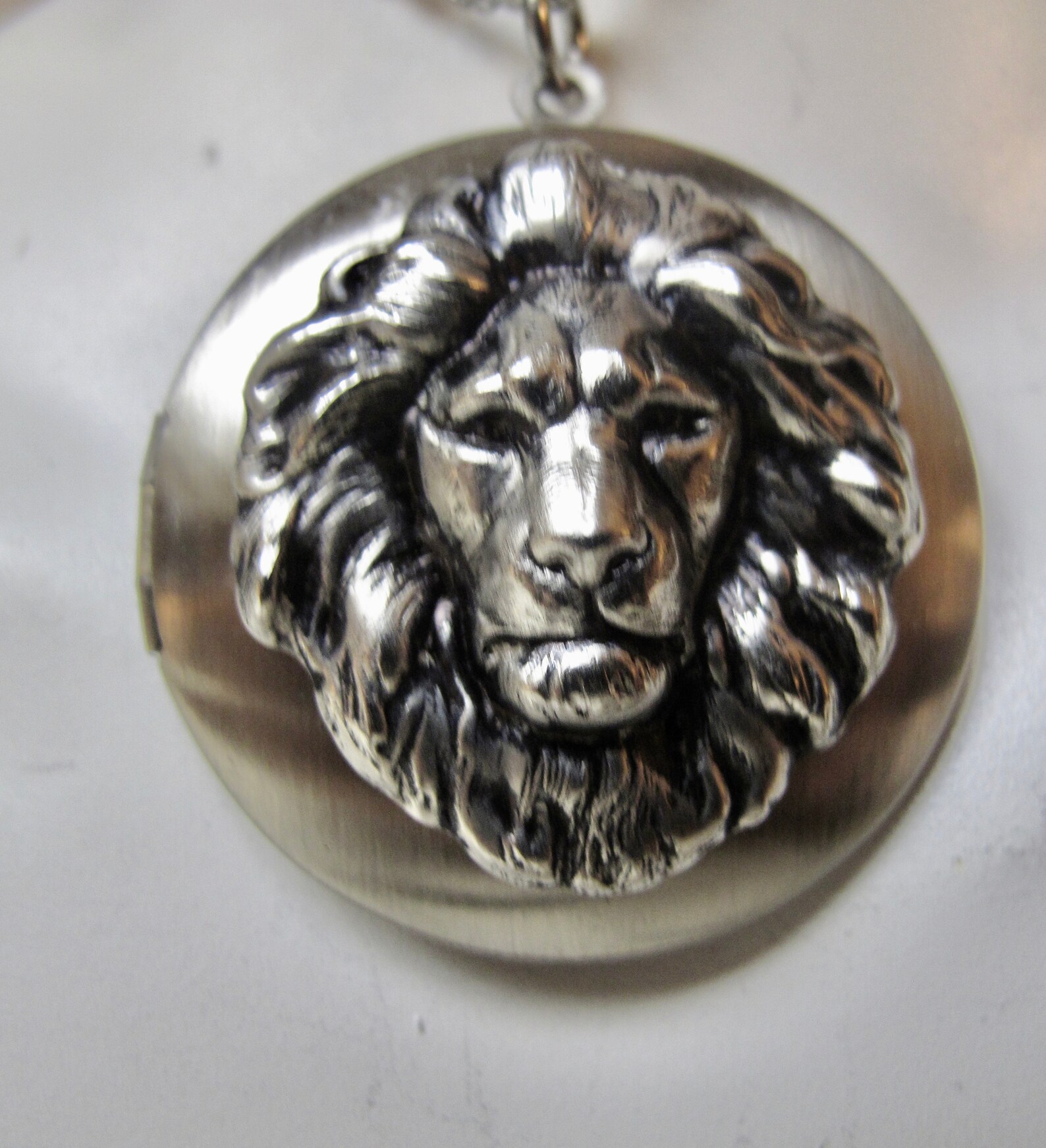 Small Lion's Head Locket in Antique Silver With a - Etsy UK
