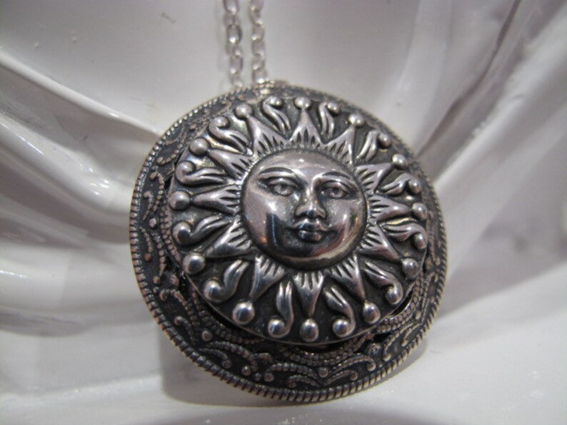 Midday Sun Locket. Victorian Sun Locket Necklace in Antique - Etsy