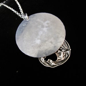 Alphonse Mucha Poetry Maiden Pendant in Antique Silver With a Stainless ...