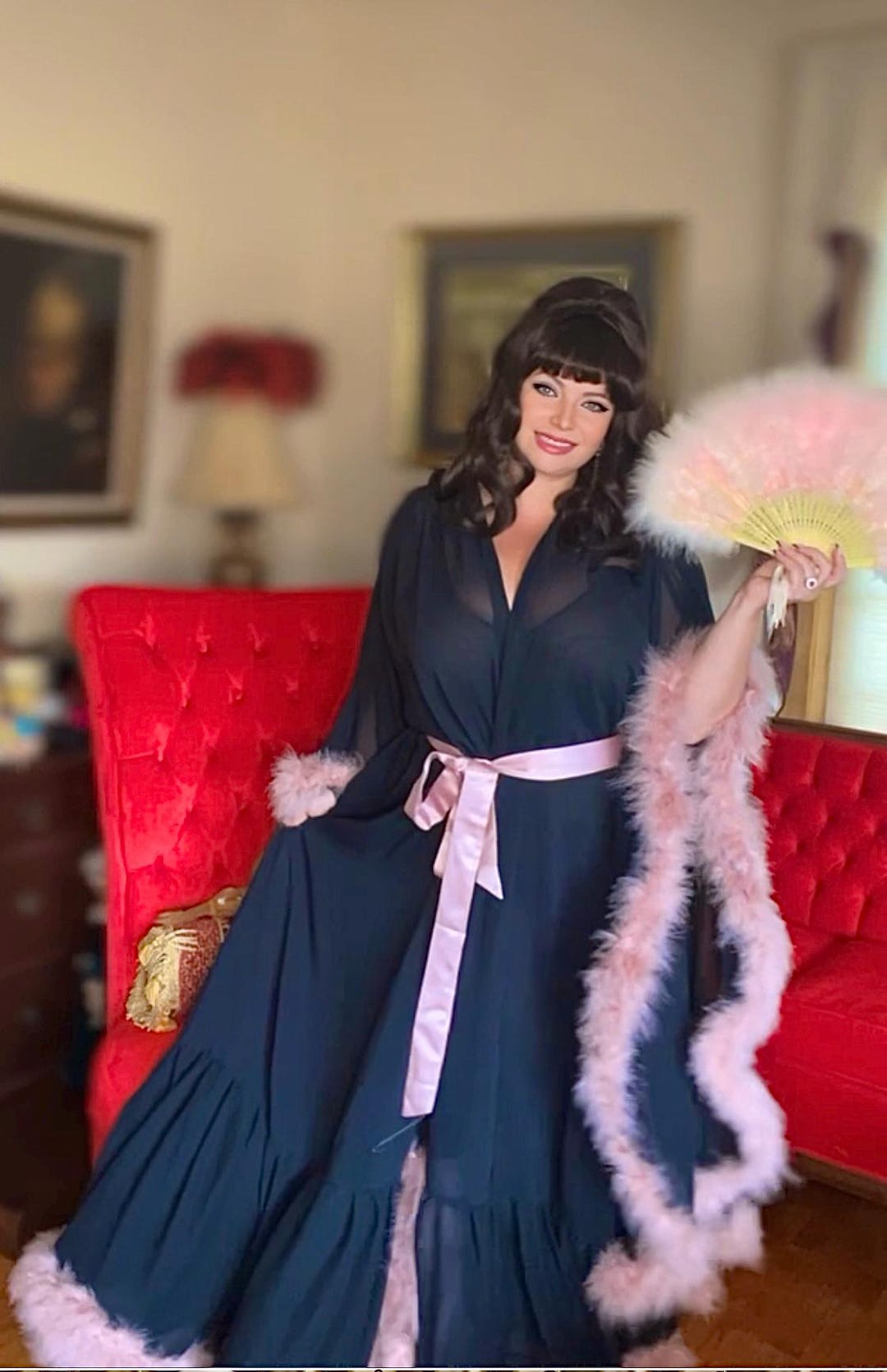 Most Glamorous Old Hollywood Style Dressing Robe Gown Burlesque Style ...