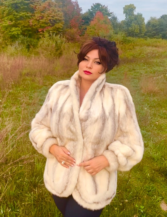 Pristine VTG Luxurious Genuine Cross Mink Fur Jacket … - Gem