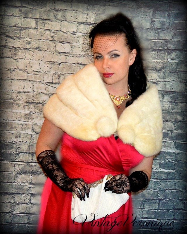 FAB Vintage Genuine Blonde Emba Mink Jasmine Mink Fur Cape / - Etsy
