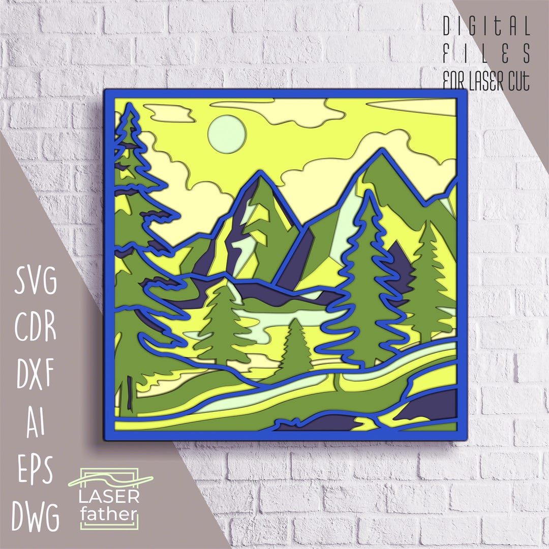 Nature SVG, Cdr Ai Eps Dwg Dxf Files for Laser Cutting, Multilayer Art ...