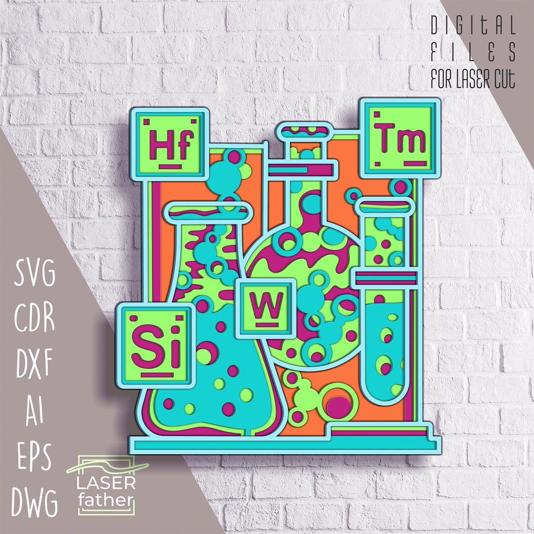 Chemical Elements Layered 3D SVG, CNC Template, Cricut Projects ...