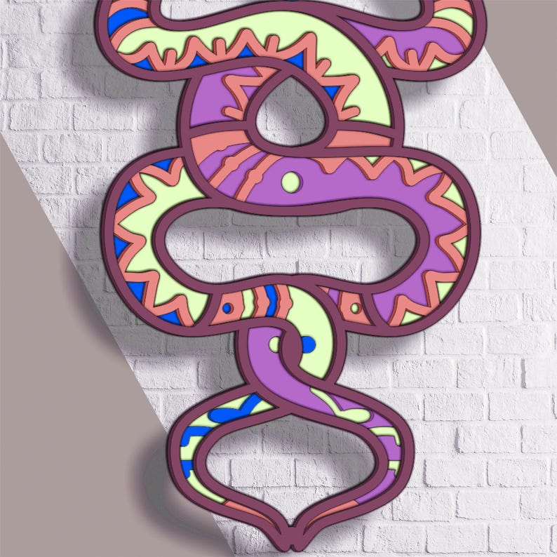 Snakes SVG, Cdr Ai Eps Dwg Dxf Files for Laser Cutting, Multilayered 3D ...