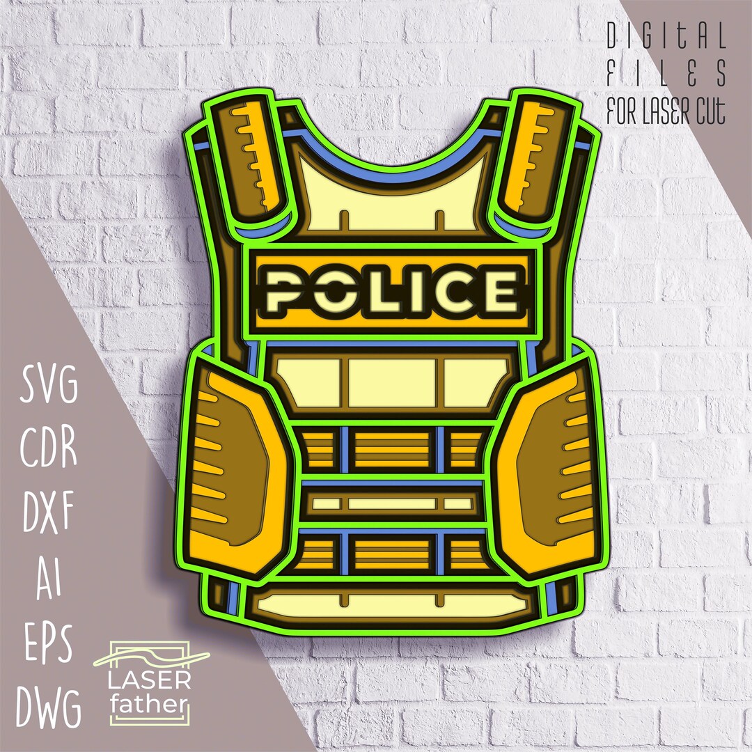 Police Armor Layered 3D SVG Cdr Ai Eps Dwg Files for Laser Cutting ...