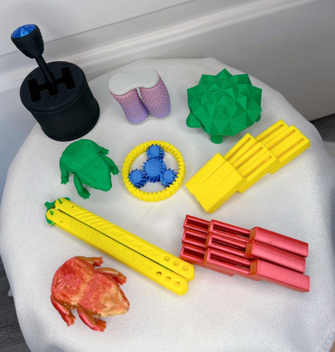 3D Printed Fidget Toy Bundle, Sensory Toys for Focus, Stress Relief - Etsy