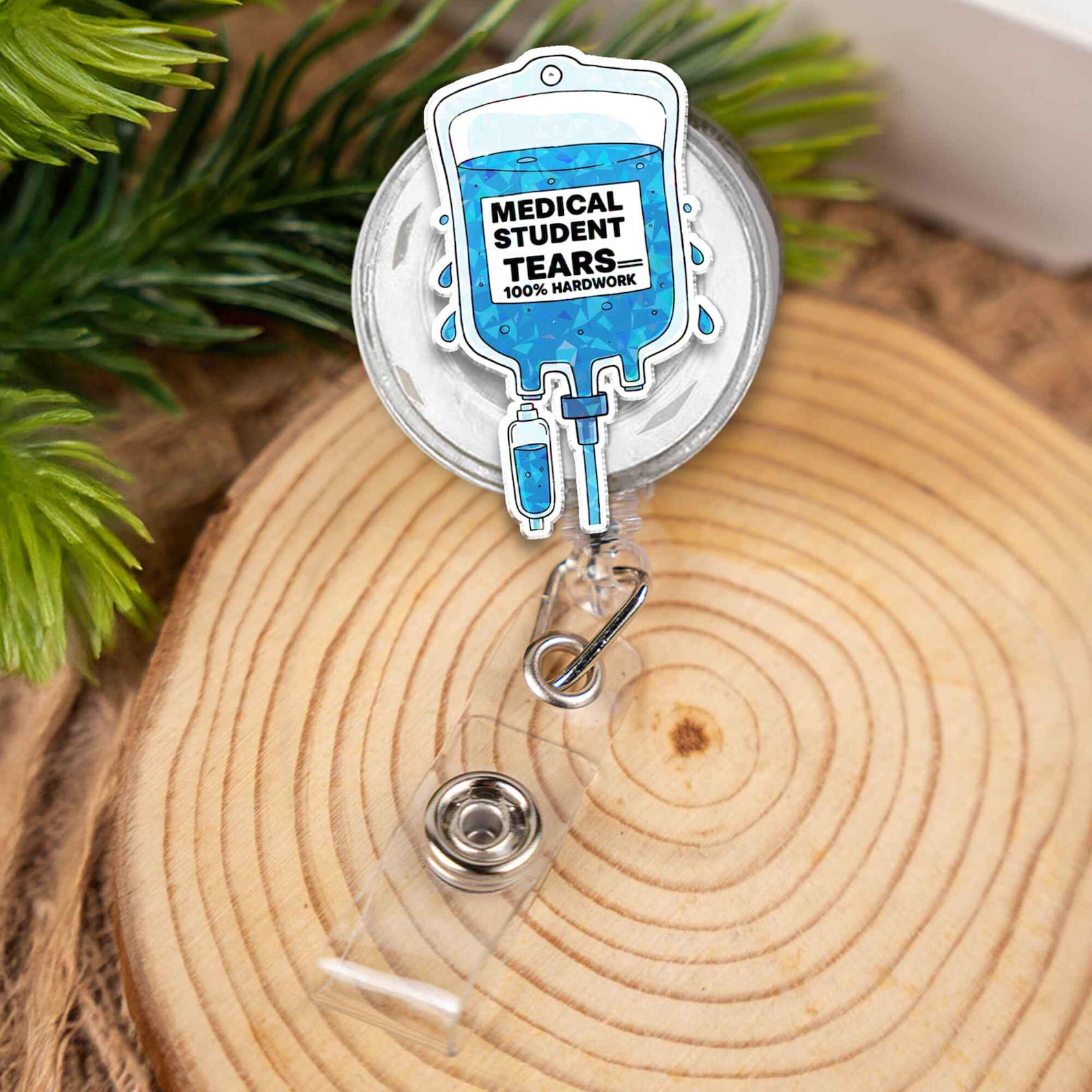 Funny Medical Student Tears IV Bag Badge Reel: Retractable ID Holder - Etsy