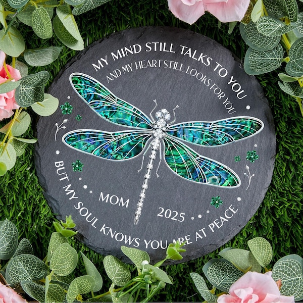 Dragonfly Memorial Stone - Etsy