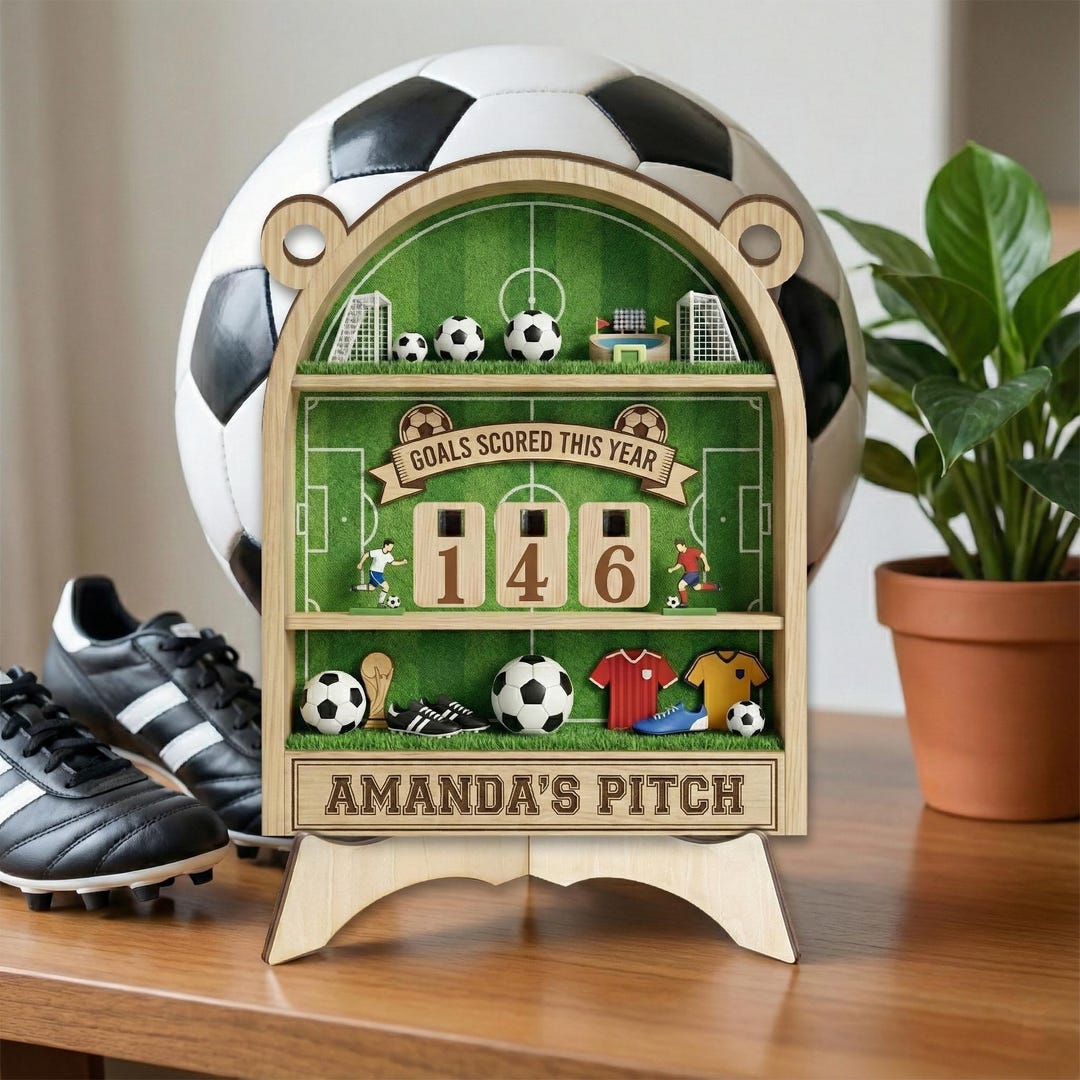 Personalized Soccer Goal Tracker: Custom Stats Counter, Wooden Player ...