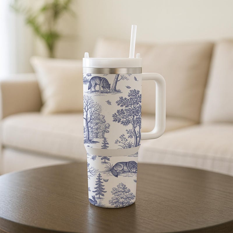 Toile Print Travel Mug - Etsy